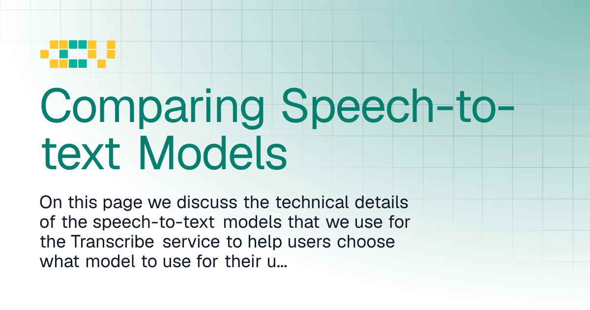 Comparing Speech-to-text Models | CCV AI Services